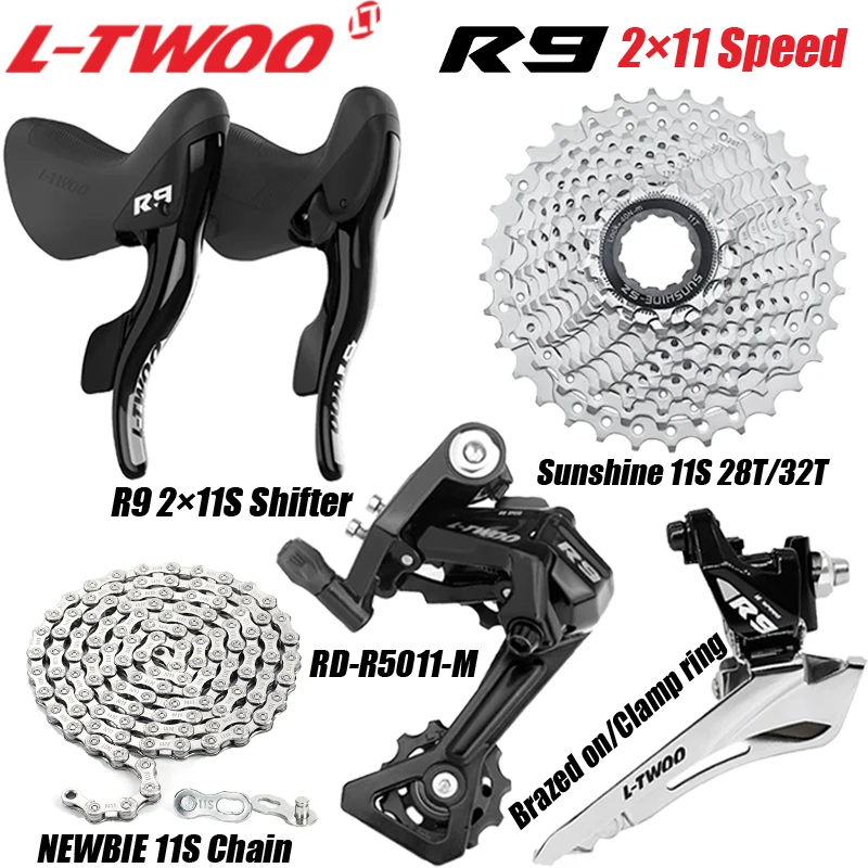 LTWOO-R7-2X10-Speed-Shifter-Rear-Derailleur-Groupset-SUNSHINE-25T-28T-32T-Cassette-10S-Chain ...