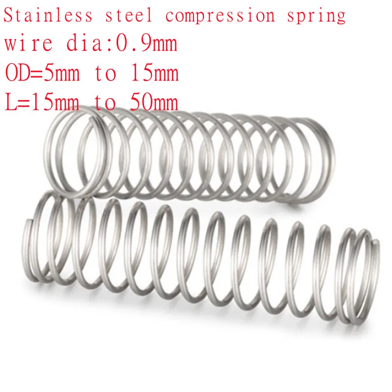 10pcs-lot-0-9mm-Stainless-steel-compression-spring-wire-diameter-outer ...