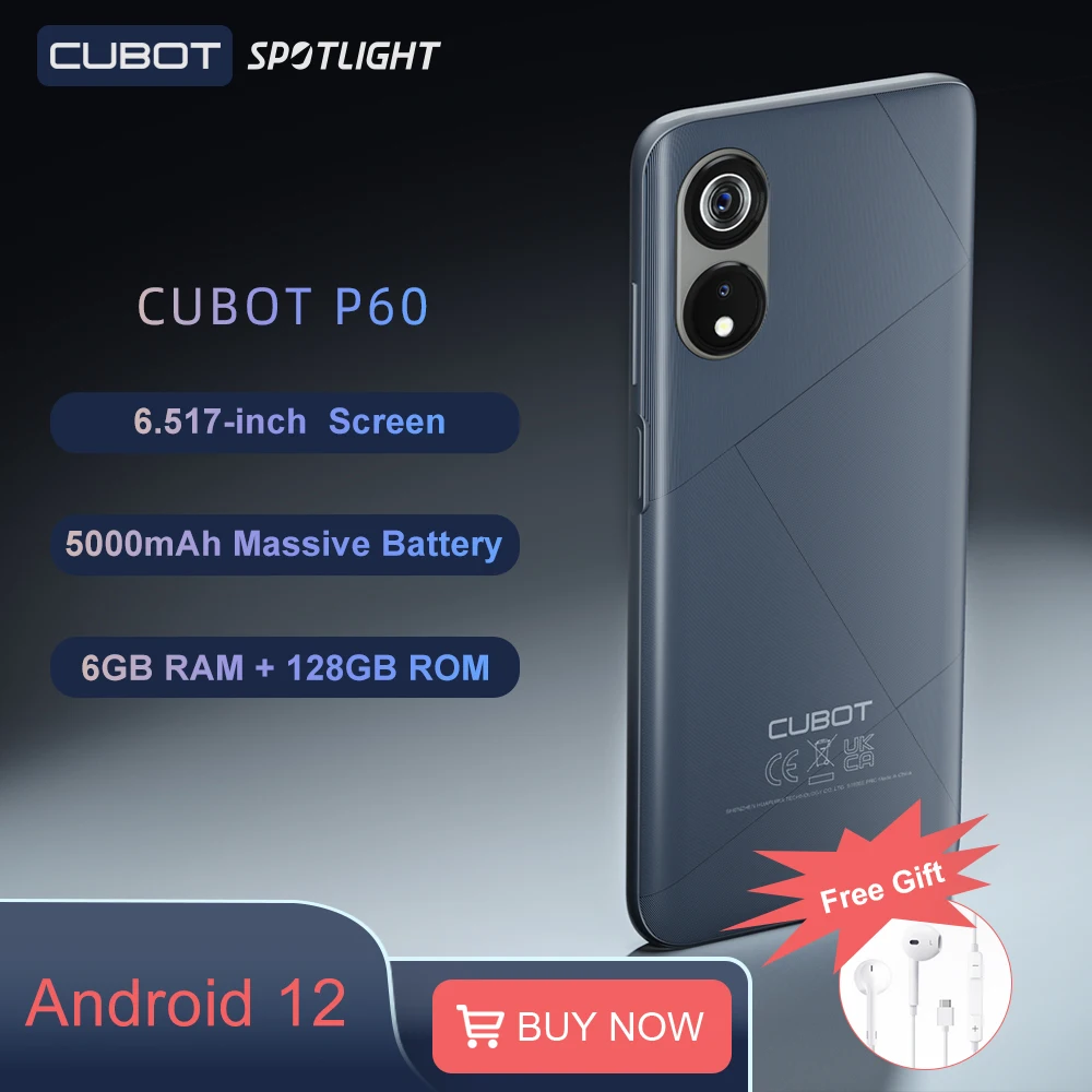 Cubot P60, 2022 新しいスマートフォン Android 12, Smartphone 6.517 インチ, 携帯電話 Octa ...