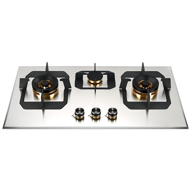BOMADON Built-in Gas Cooker Stainless Steel 3 Burner Stove for Kitchen ...