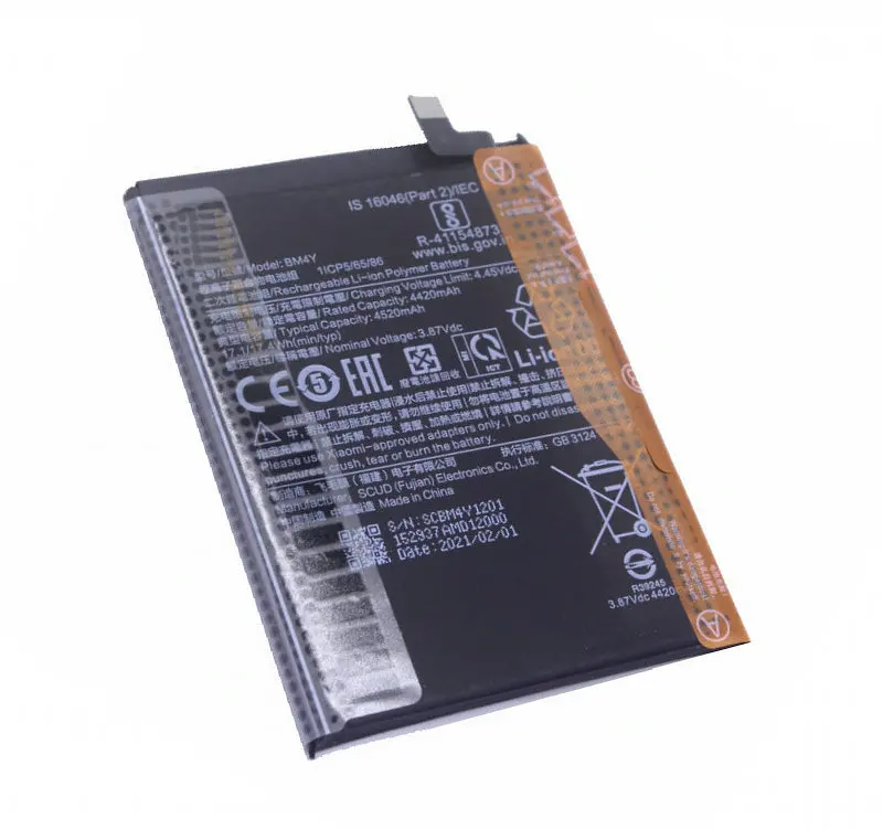 5x 4520mAh 17.4Wh BM4Y Replacement Battery For Xiaomi Poco F3 Redmi K40 ...