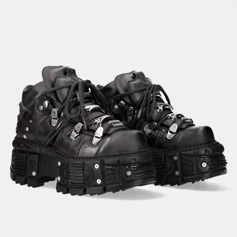 Punk-Heavy-Metal-Leather-Female-2023-Gothic-Dark-Lace-Up-Muffin-Hipster ...