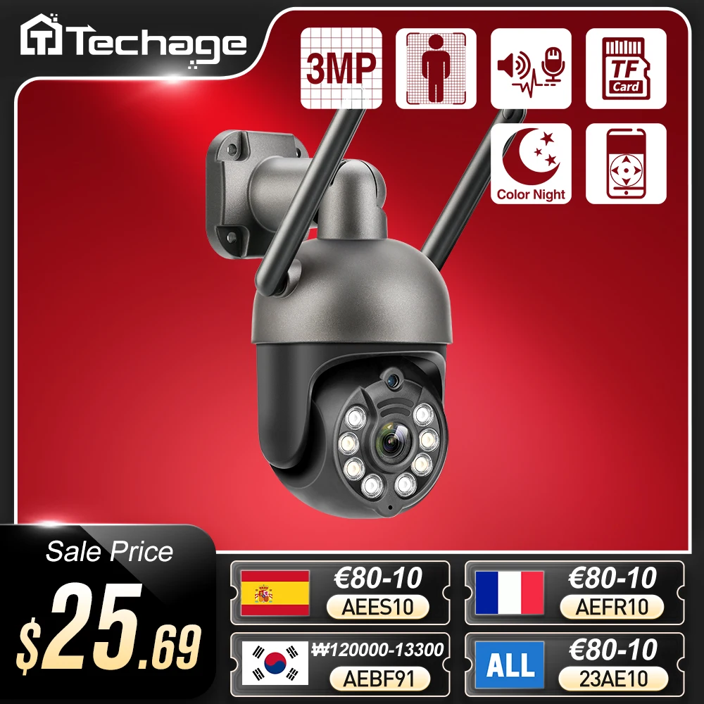 Techage-Wifi-IP-Camera-3MP-2MP-Two-Way-Video-Wireless-Security-Camera ...