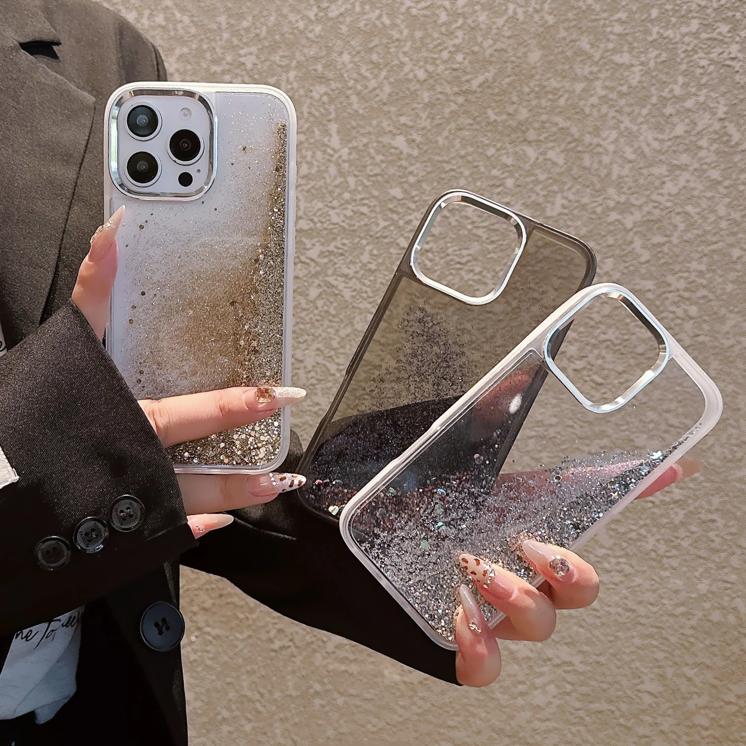 Shockproof Glitter Liquid Quicksand Phone Case for iPhone 16 Pro Max 15 ...