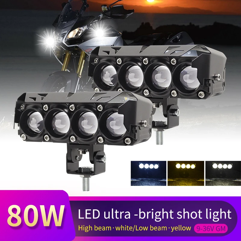 3-4-Lens-Super-bright-light-motorcycle-Headlights-led-Lens-spotlight ...