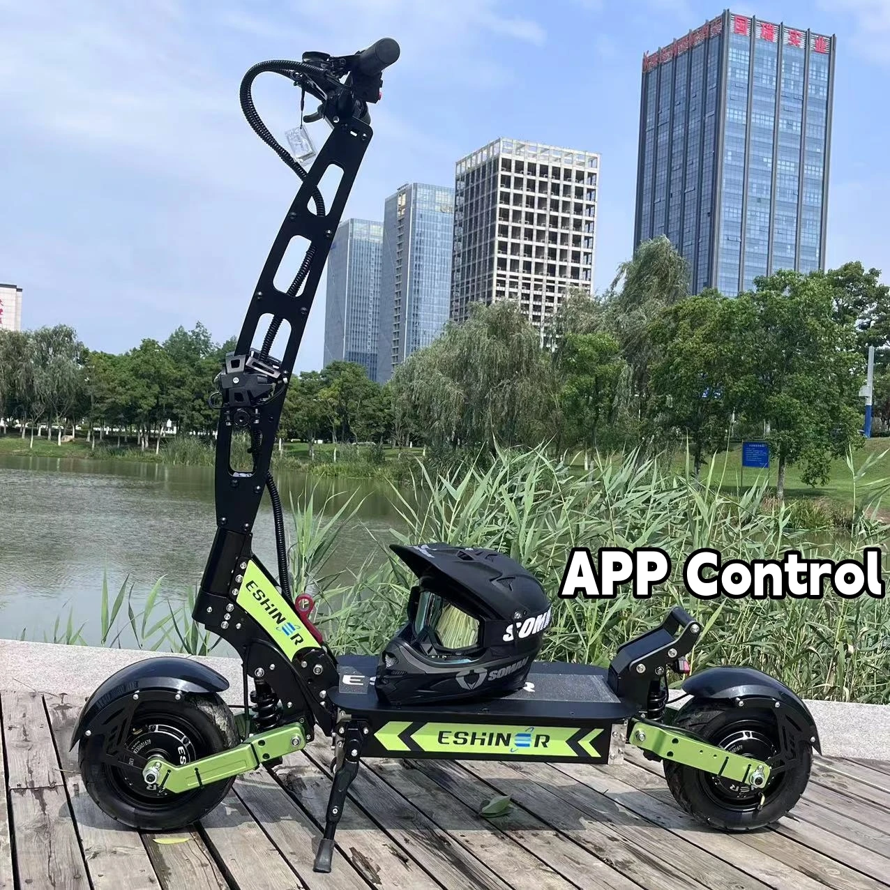 Eshiner-Scooter elétrico de motor duplo com assento para adultos ...