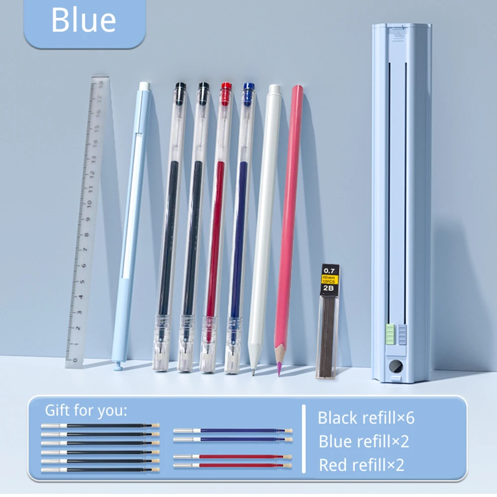 NBX Multi-Function Cute Pencil Box Hexagonal Standing Pen Holder Push ...