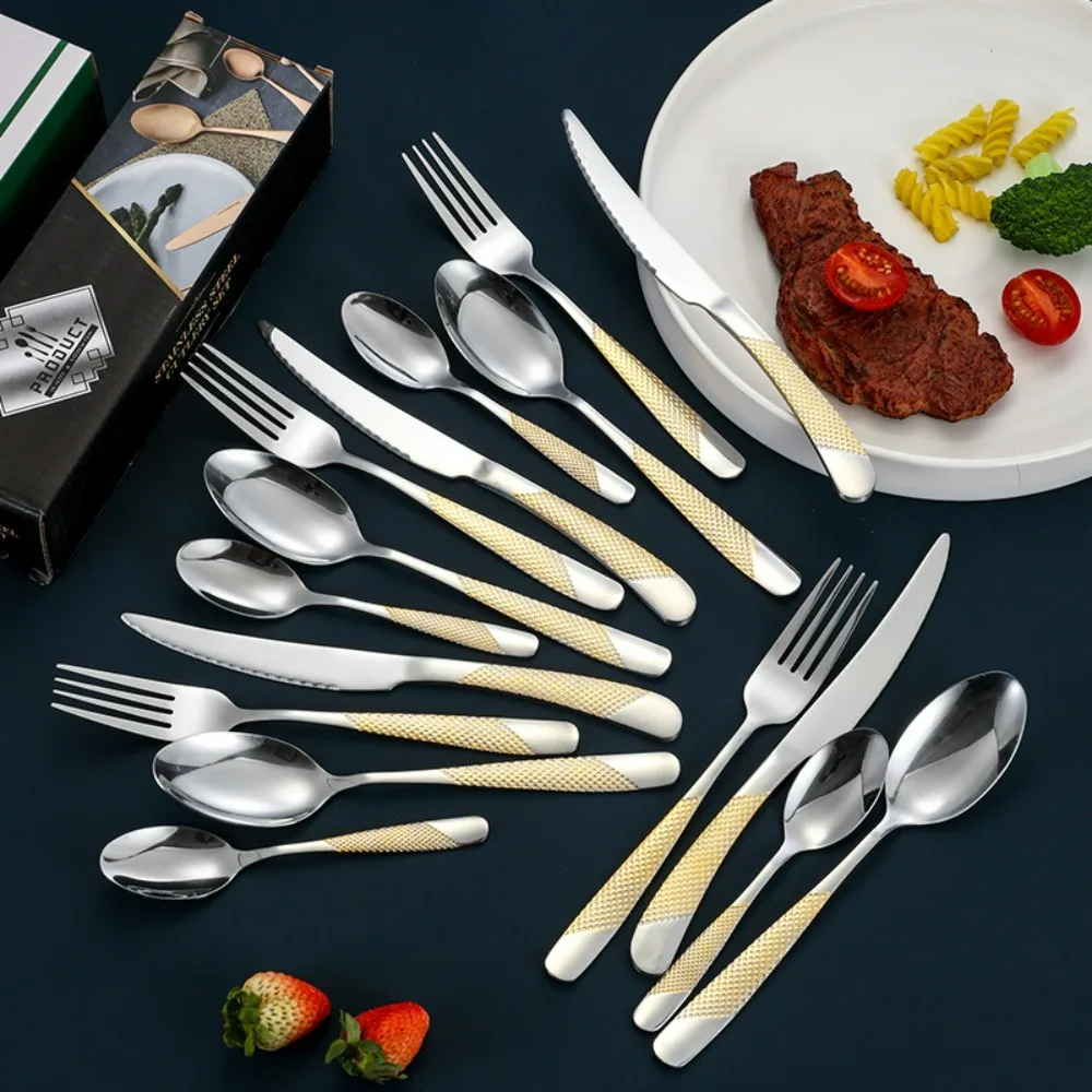 Cutlery-Set-Stainless-Steel-Star-Diamond-Knife-Fork-and-Spoon-Cutlery ...