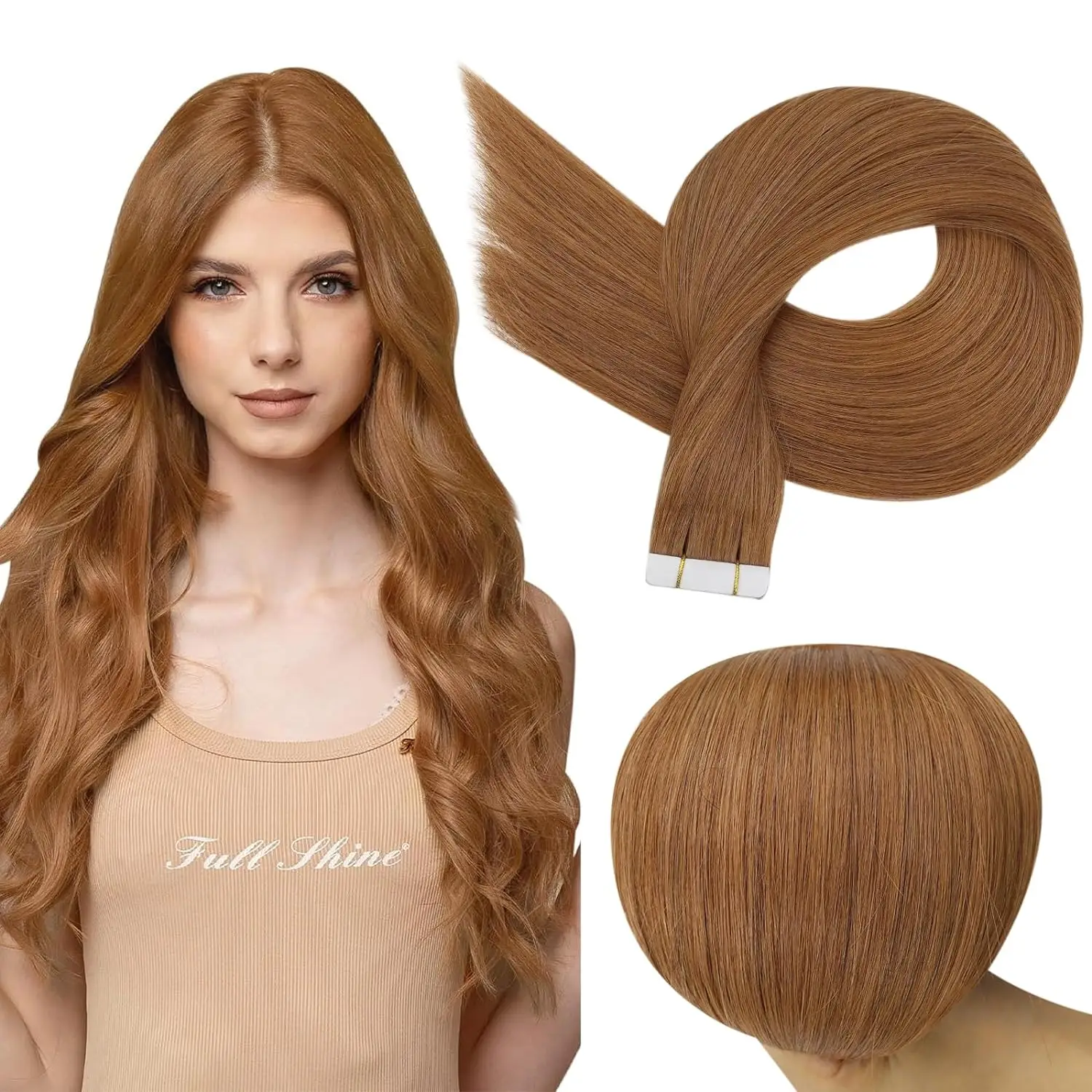 Full-Shine-Tape-in-extens-es-de-cabelo-humano-para-mulheres-invis-vel-e ...