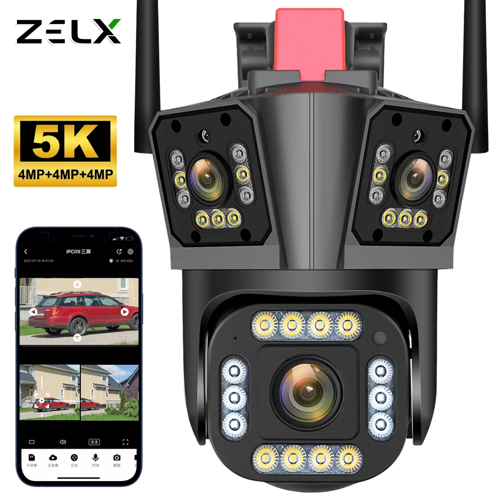 5K-12MP-Three-Lens-WIFI-Camera-Outdoor-10X-Zoom-Three-Screen-Auto ...