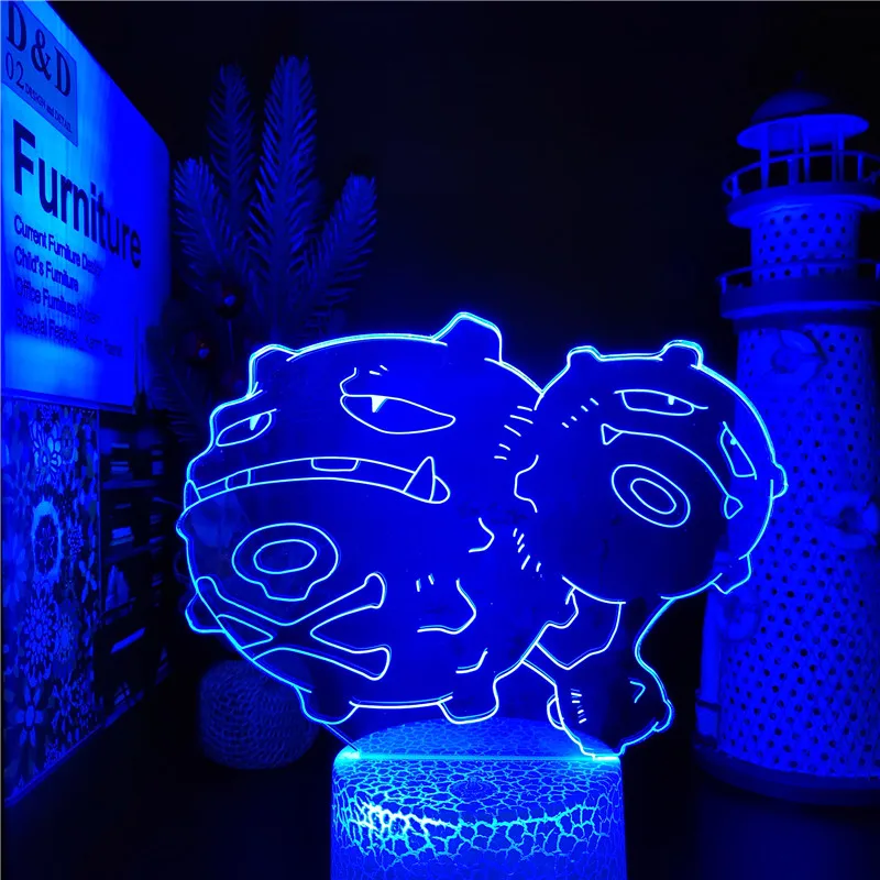 Pokemon Pikachu NightLight Gengar Eevee Anime Figure Colorful LED ...