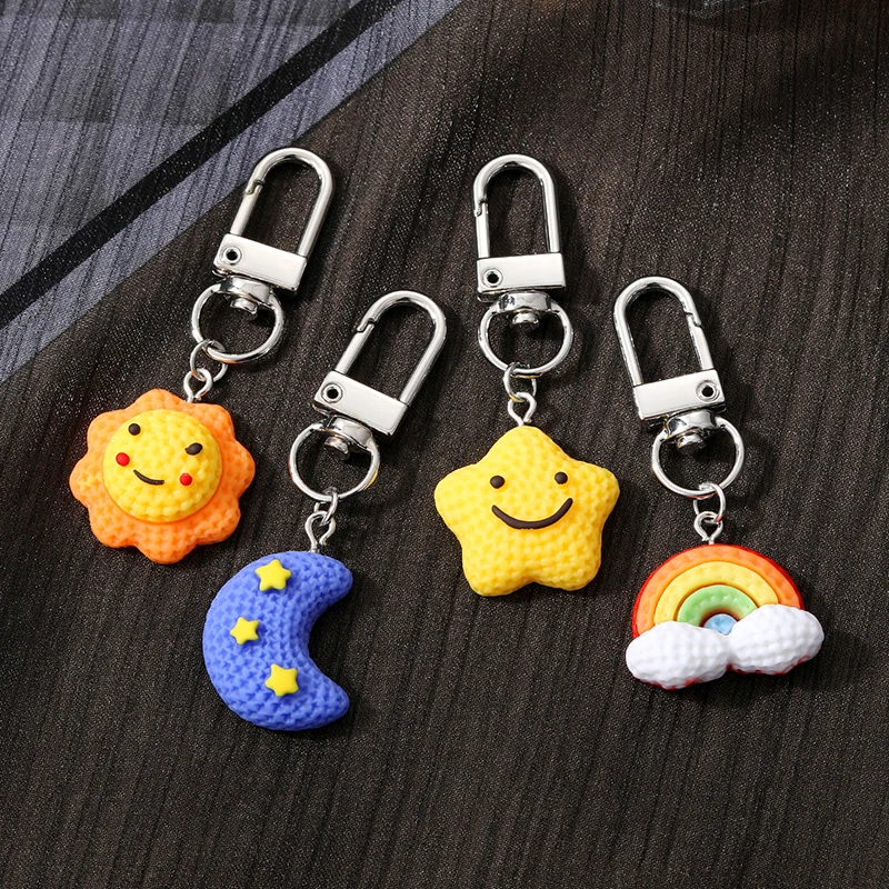 Cute-Rainbow-Sun-Star-Moon-Face-Keychain-Keyring-For-Women-Men-Kid ...