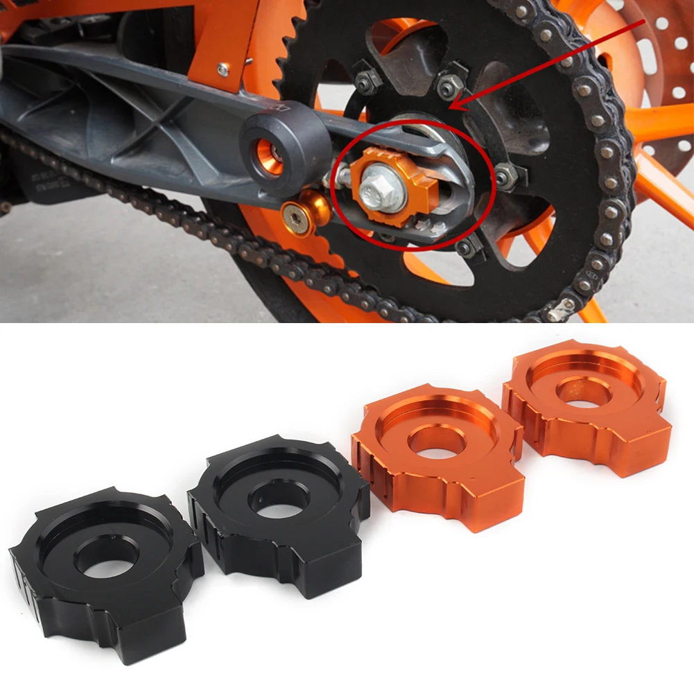 Motorcycle CNC Rear Chain Adjuster Axle Blocks Tensioner For KTM Duke ...