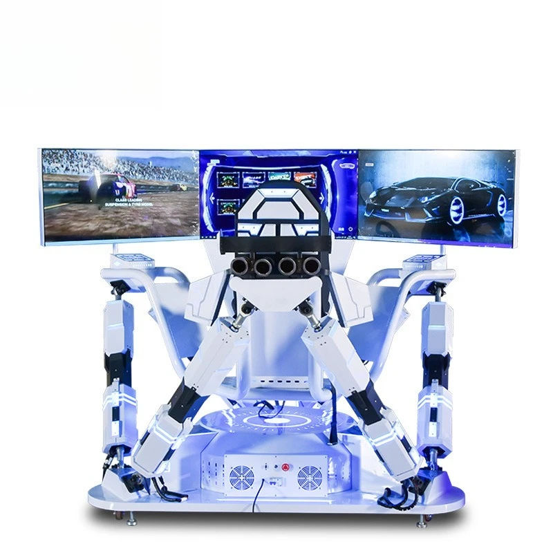 Racing emulator three-axis six-axis three-screen racing virtual driving ...