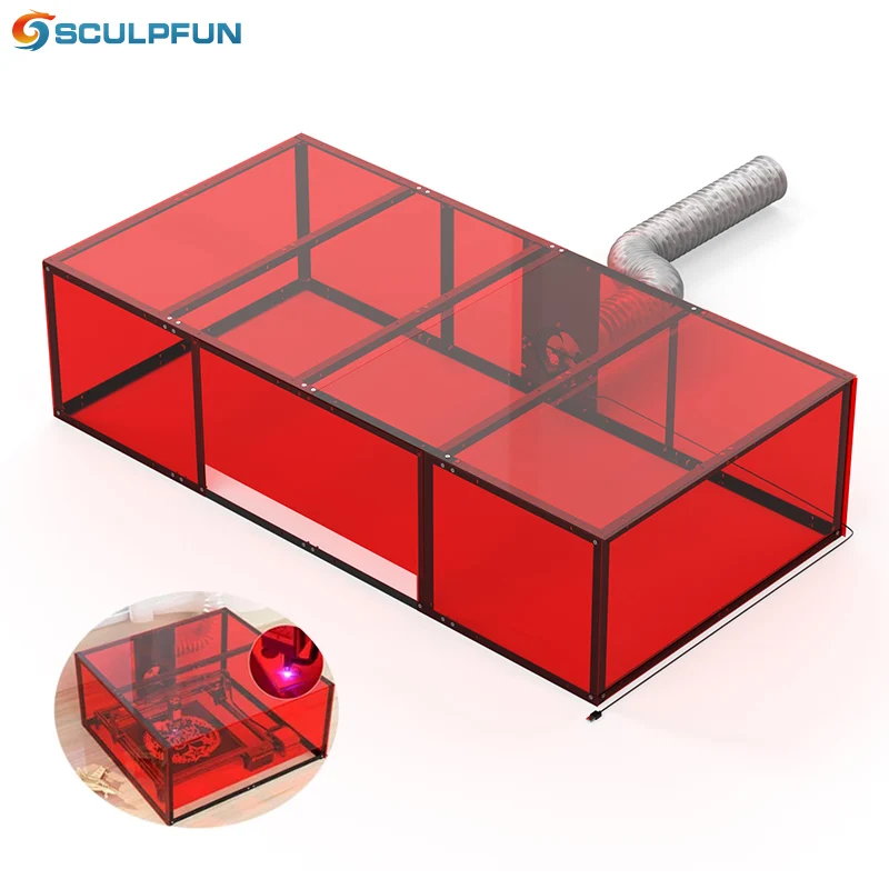 SCULPFUN-laser-engraving-machine-Enclosure-Smoke-Exhaust-Box-Dust-proof ...