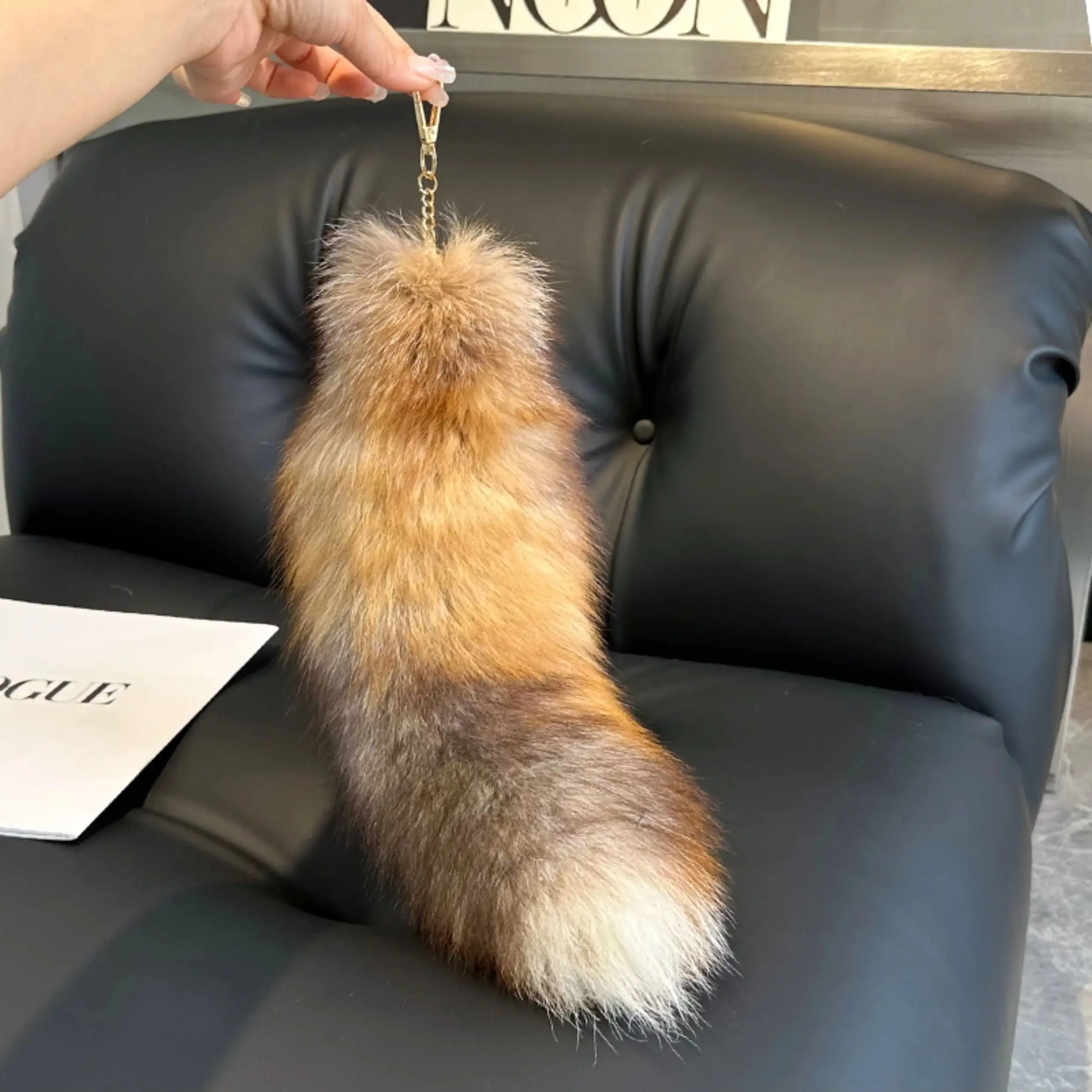 40cm-Real-Fox-Tail-Keychain-Wolf-Tail-Fur-Tassel-Bag-Key-Chains-Bag ...