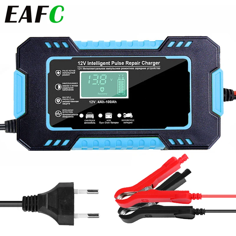 12v 지능형 자동차 오토바이 배터리 충전기 과열 과충전 Lcd 디스플레이와 여러 보호 자동차 충전기 액세서리