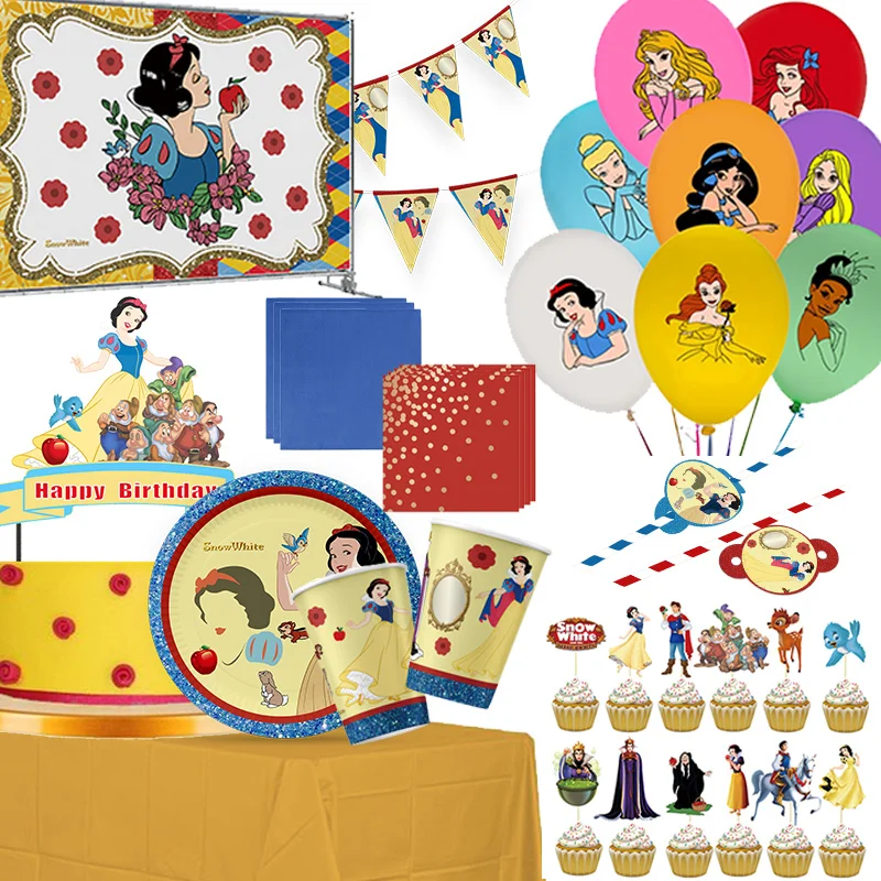 Disney-Princess-Blancanieves-suministros-de-decoraci-n-para-fiesta-de-cumplea-os-juego-de ...