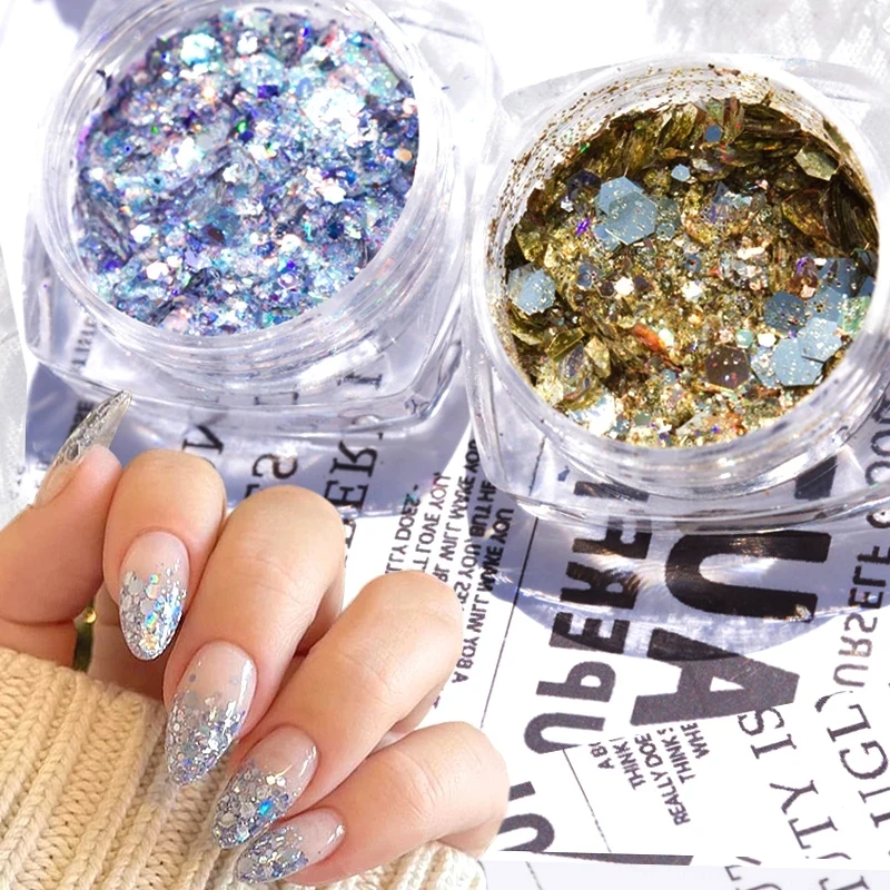 Nail-Gel-Glitter-Flakes-Sparkly-Holographic-3D-Mix-Hexagon-Colorful ...