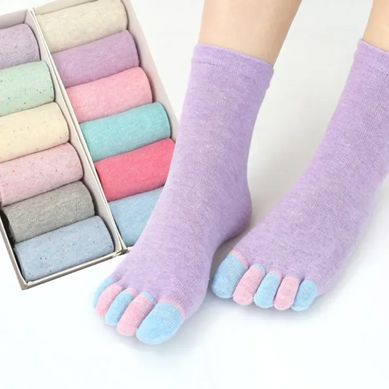 12-Candy-Colors-Five-Finger-Socks-Casual-Cute-Individual-Breathable ...