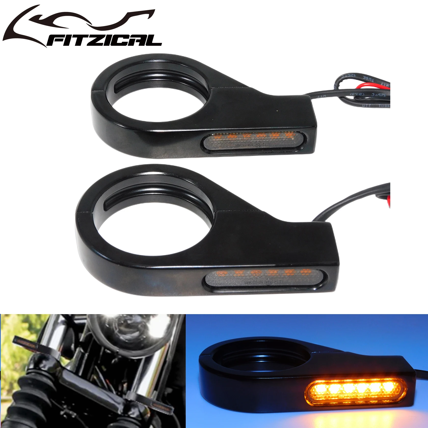 Frente-da-motocicleta-LED-Turn-Signal-Light-Amber-Flasher-Signal-Light ...