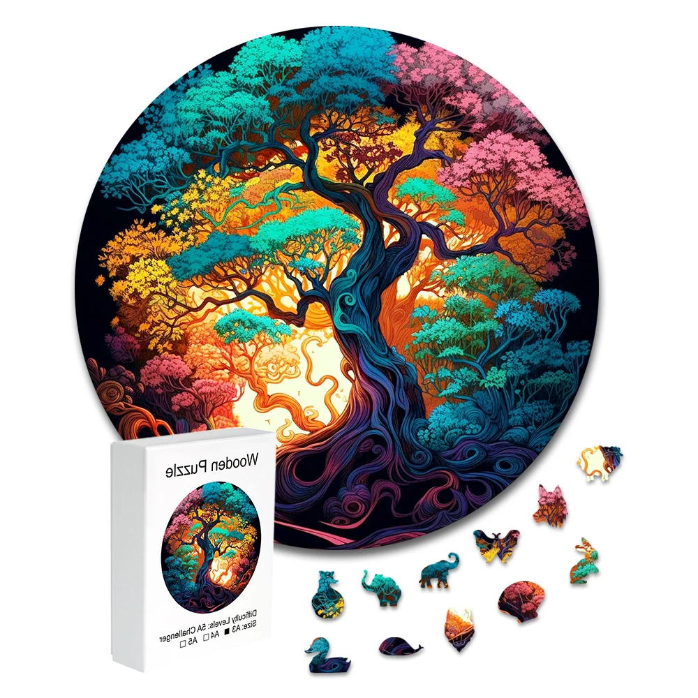 Alien-Plant-Wooden-Life-Tree-Environmental-Protection-Puzzle-Family ...