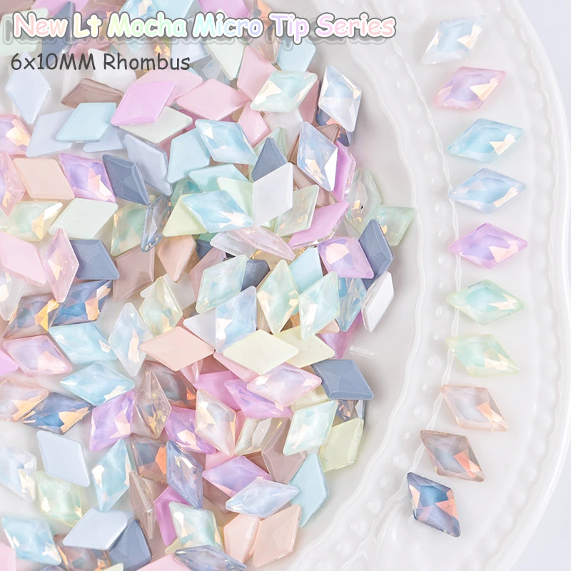 New-Shiny-6x10MM-Rhombus-Mocha-Microtip-Series-Nail-Art-Rhinestone ...