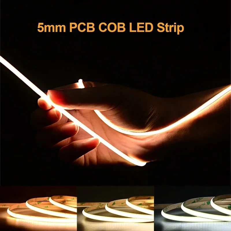 5mm-PCB-COB-LED-Strip-Ultra-Thin-384LEDs-m-High-Density-Flexible-Lights ...
