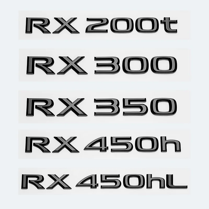 3D Glossy Black Letters RX200t RX270 RX300 RX350 RX450h RX450hL HYBRID ...
