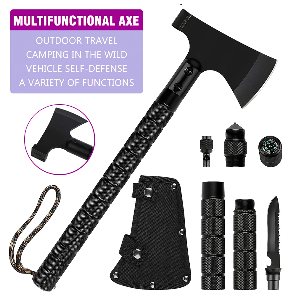 Multi function Survival Axe Portable Foldable Tactical Tomahawk Outdoor ...