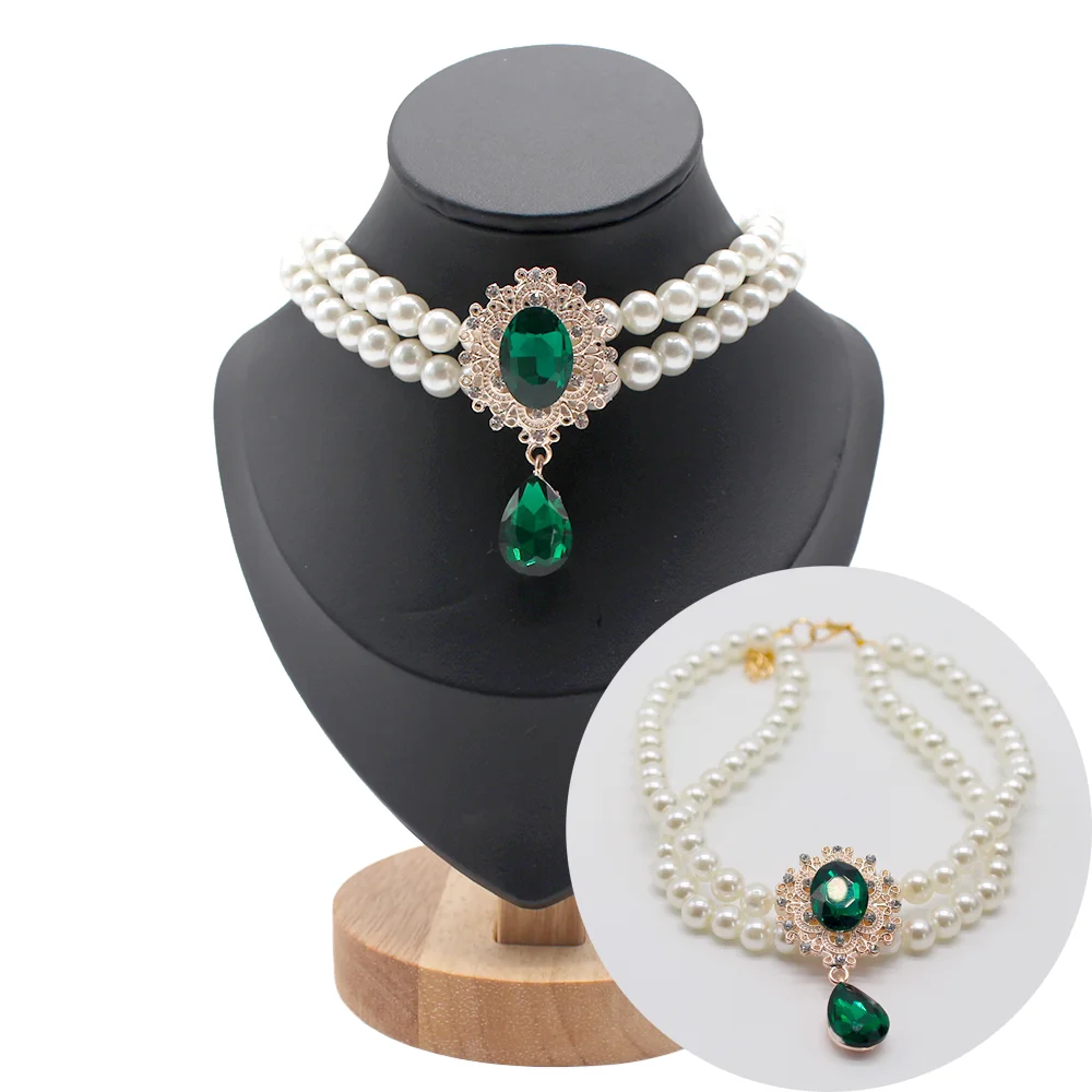 2-Row-Pearls-Collar-for-Small-Dogs-Cats-Necklace-with-Diamond-Charms ...