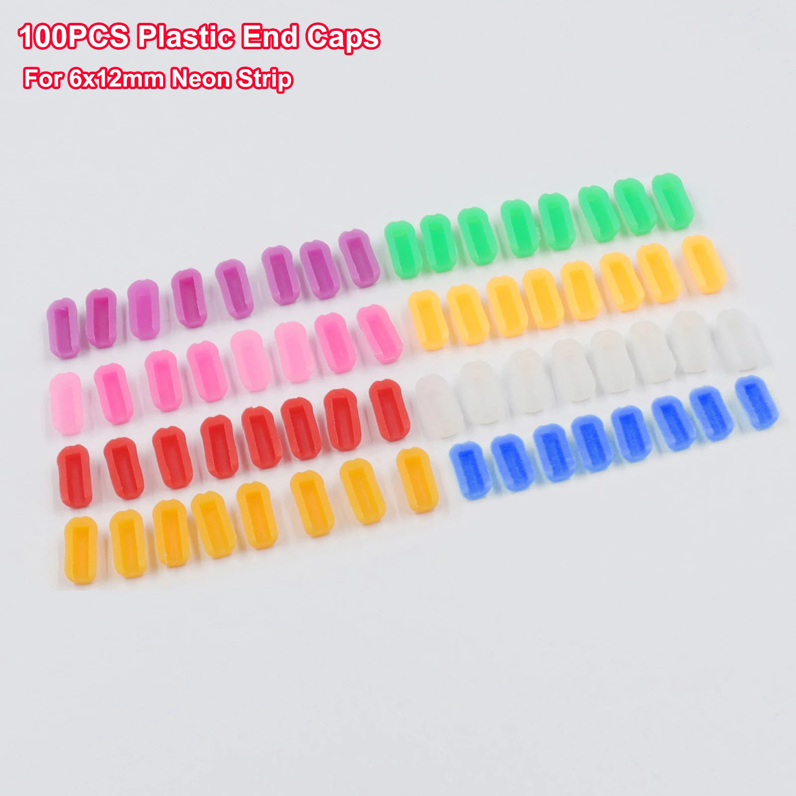 100PCS-Plastic-End-Caps-For-6x12mm-LED-Neon-Strip-Light-Sealed ...