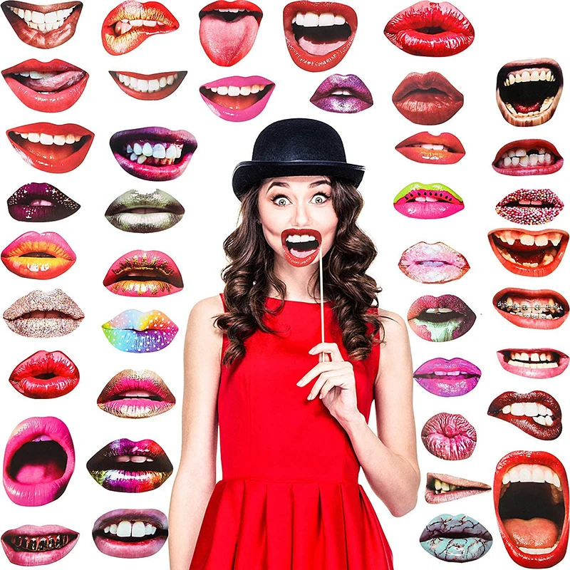 Engra-ado-Lip-Boca-Photo-Booth-Props-DIY-Photo-Booth-Decora-es-De ...