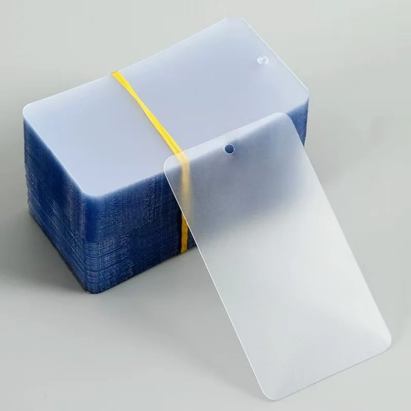 50PCS Plastic Blank Hang Tag for Bag Square PVC Cards for Garment Round ...