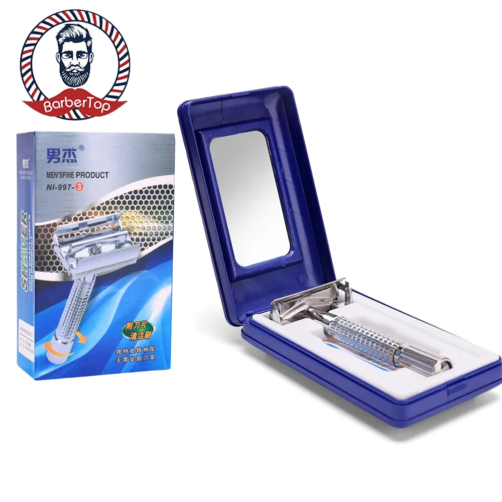 Barber-Men-s-Traditional-Double-Edge-Chrome-Shaving-Safety-Razor-for ...