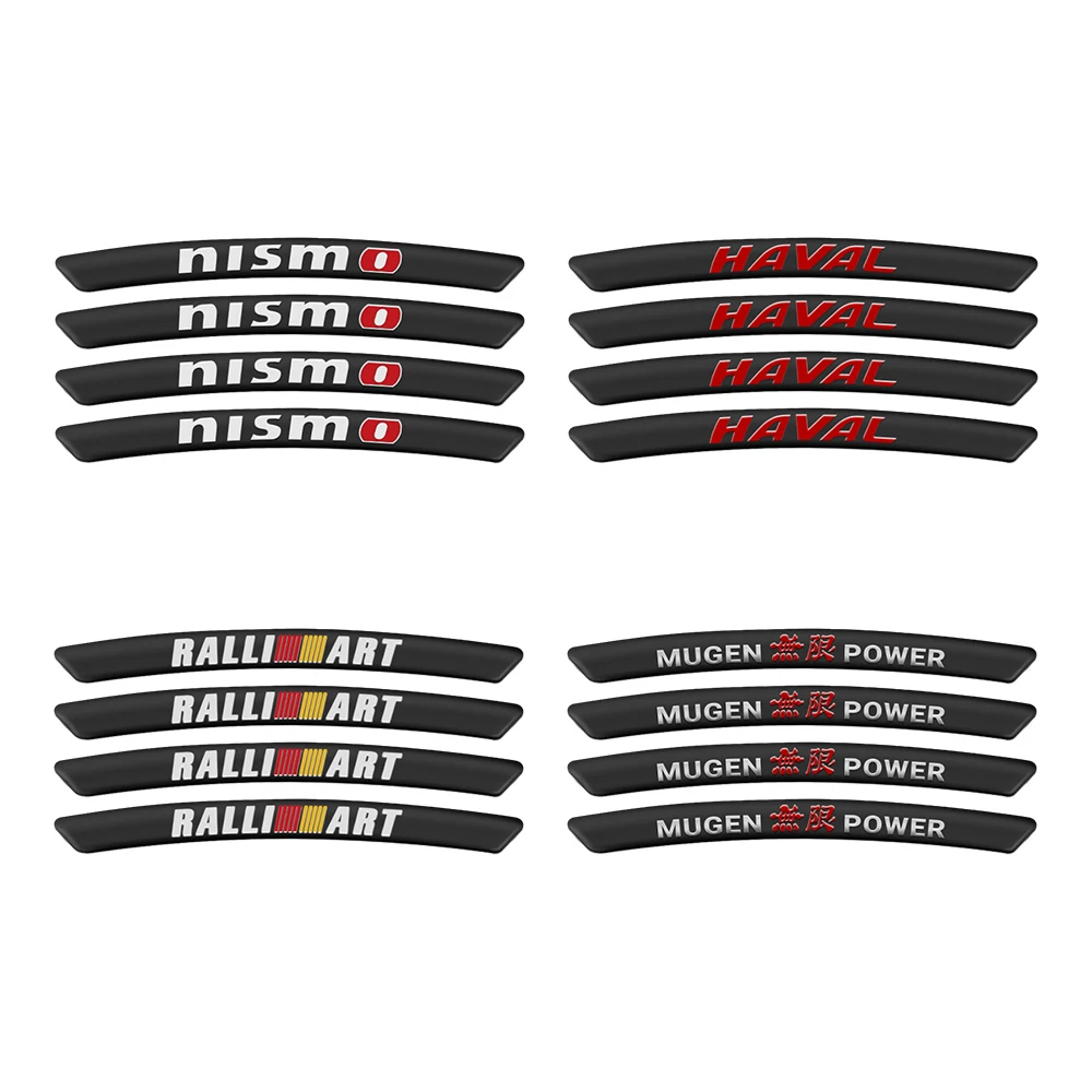 4pcs Aluminum Car Styling Wheel Rims Decoration Stickers Car ...