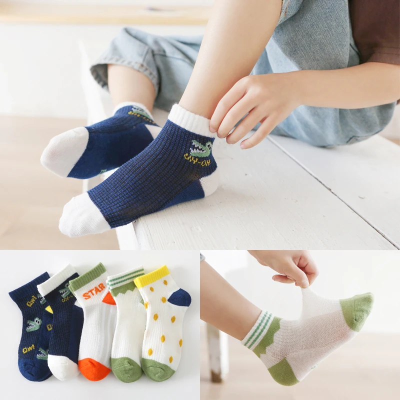 Children's Socks Spring Summer Cartoon Mesh Socks For Boys Girls Baby ...