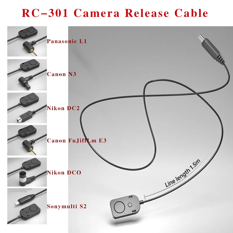 RC-301-DSLR-Remote-Control-Cord-Camera-Shutter-Release-Cable-for-Canon-Nikon-Sony-Panasonic ...