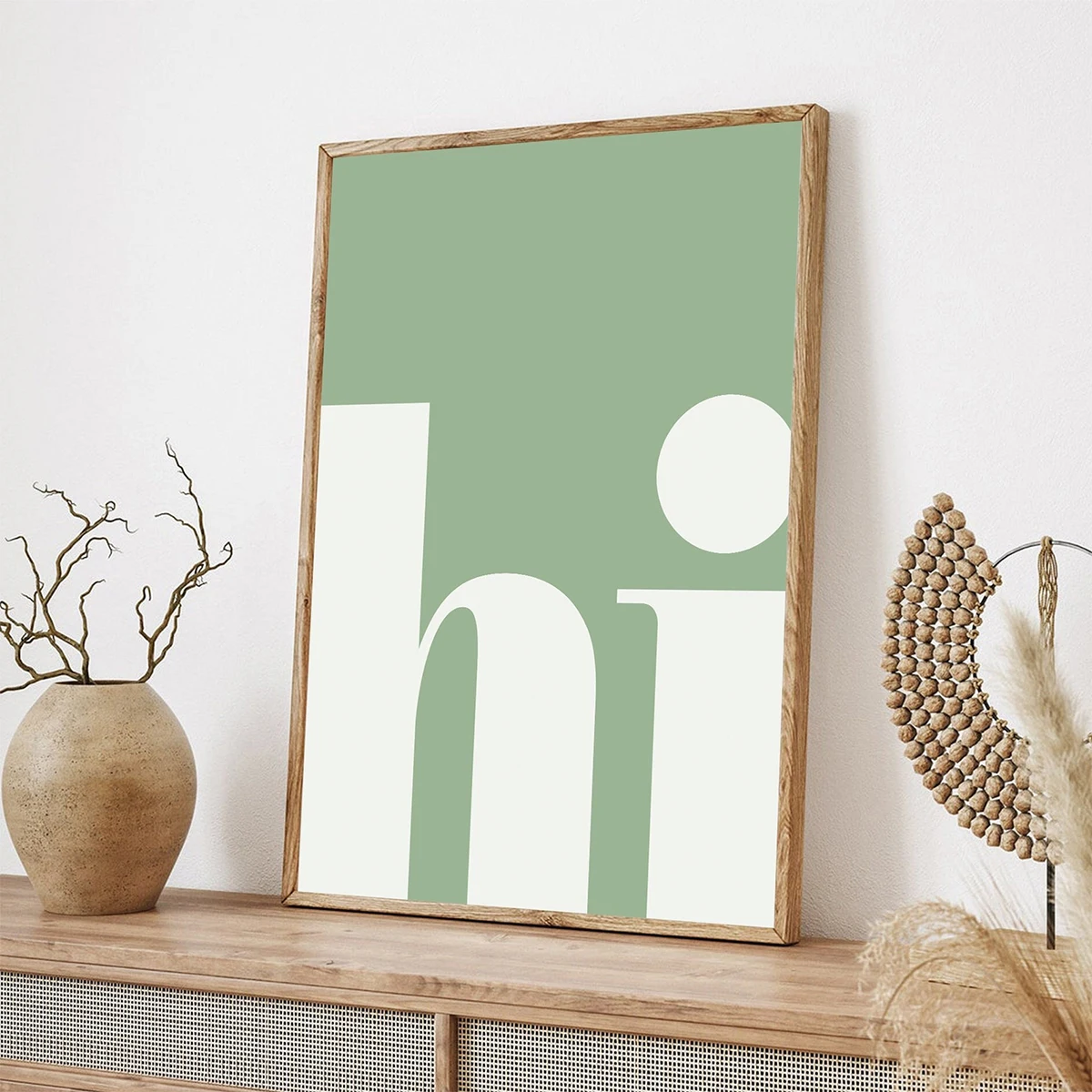 Green-hi-prints-minimalist-hello-welcome-slogan-wall-art-hi-posters-for ...