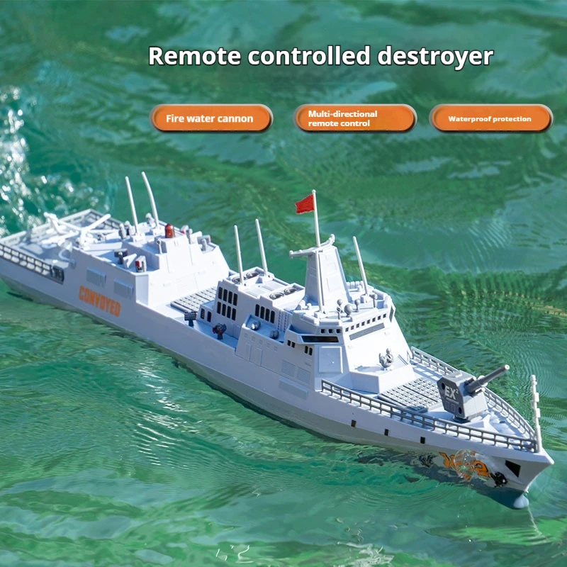 New 2.4g Simulation Destroyer Model Summer Water Spray Outdoor Toy For ...