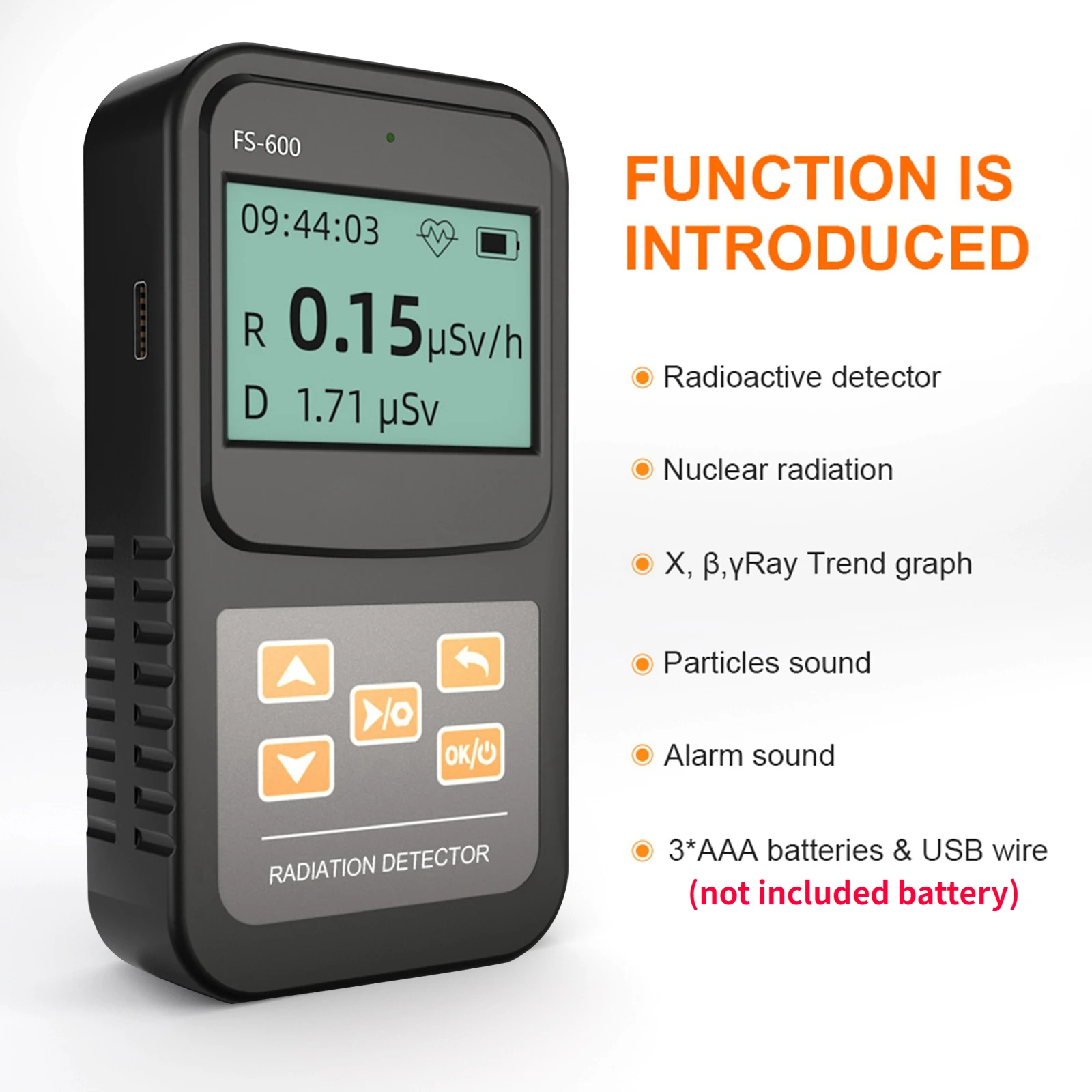 Geiger Detector de radiación Nuclear para Hospital, contador de rayos X, Beta Gamma, FS 600 ...