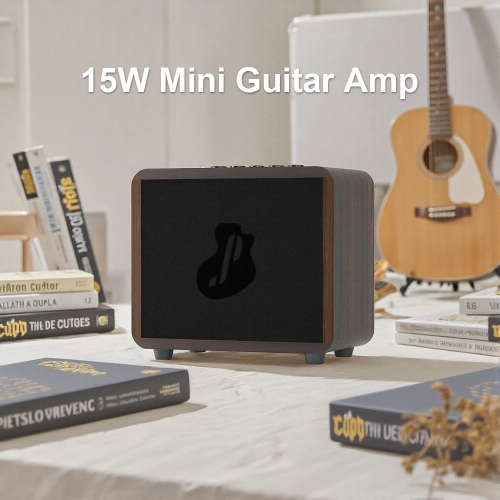 15W Mini Guitar Amp Portable Acoustic Electric Guitar Amplifier ...