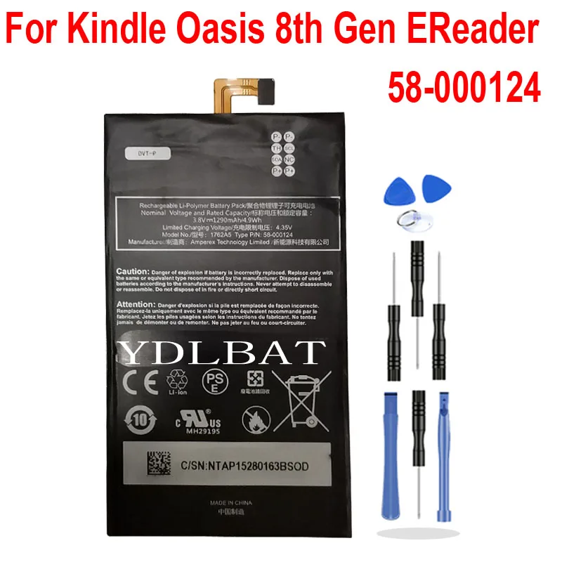 3.8V 1290mAh 1762A5 Battery 58 000124 for Kindle Oasis 8th Gen EReader ...