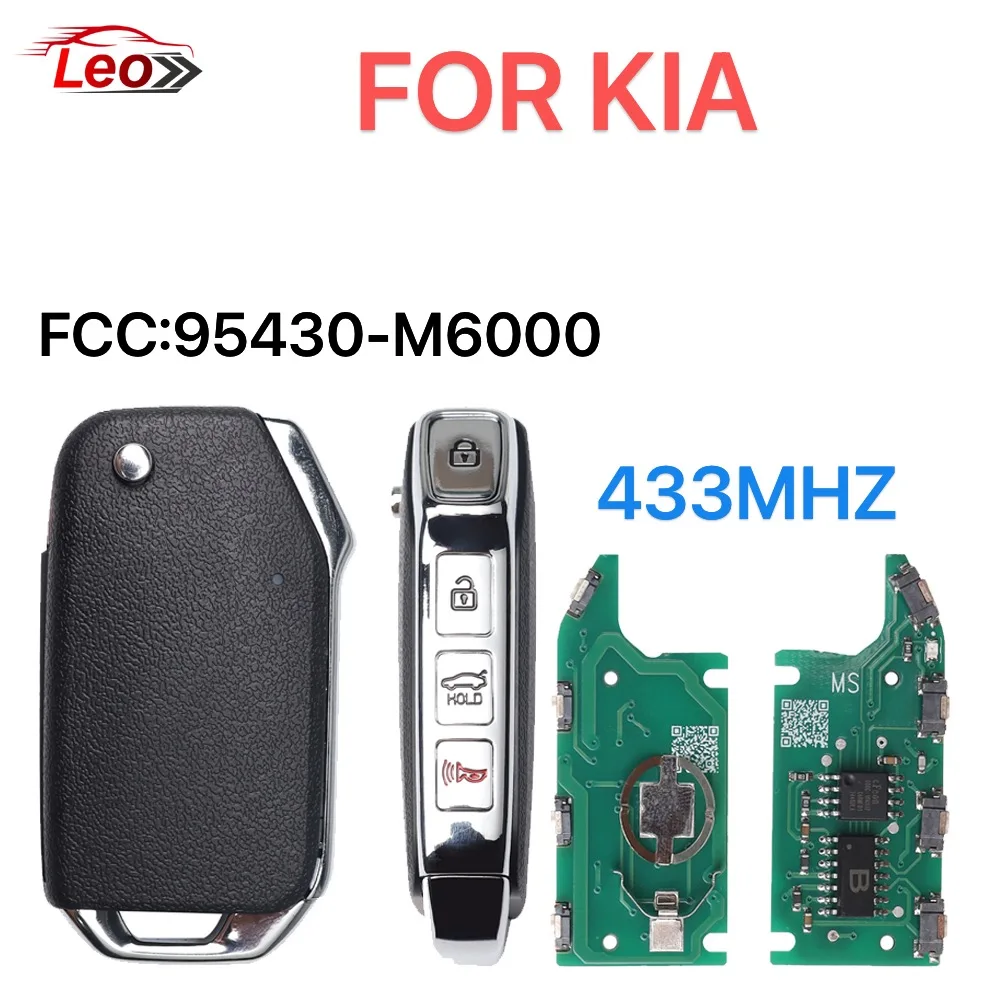Leo FCC:95430-M6000 7939-4A CHIP Car Remote Head Flip Key For KIA Forte ...