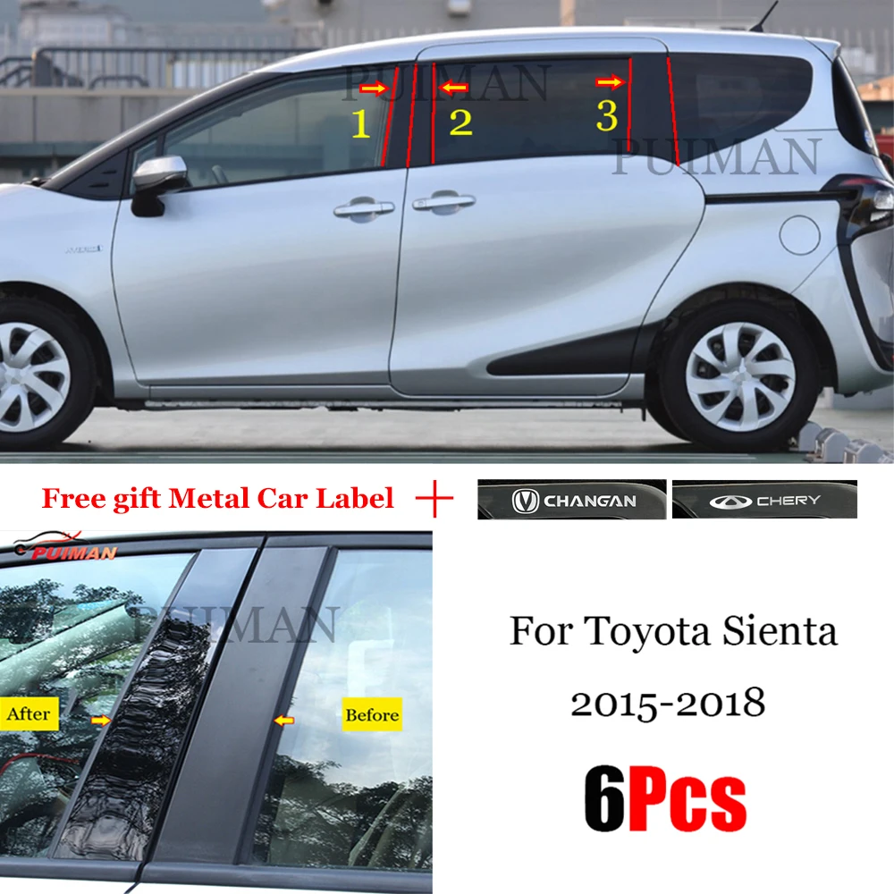 New-Arrival-6PCS-Polished-Pillar-Posts-Fit-For-Toyota-Sienta-2015-2018 ...