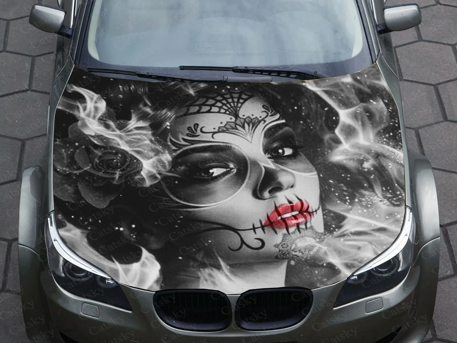 Calcoman-a-de-calaveras-de-az-car-para-coche-calcoman-a-gr-fica-de ...
