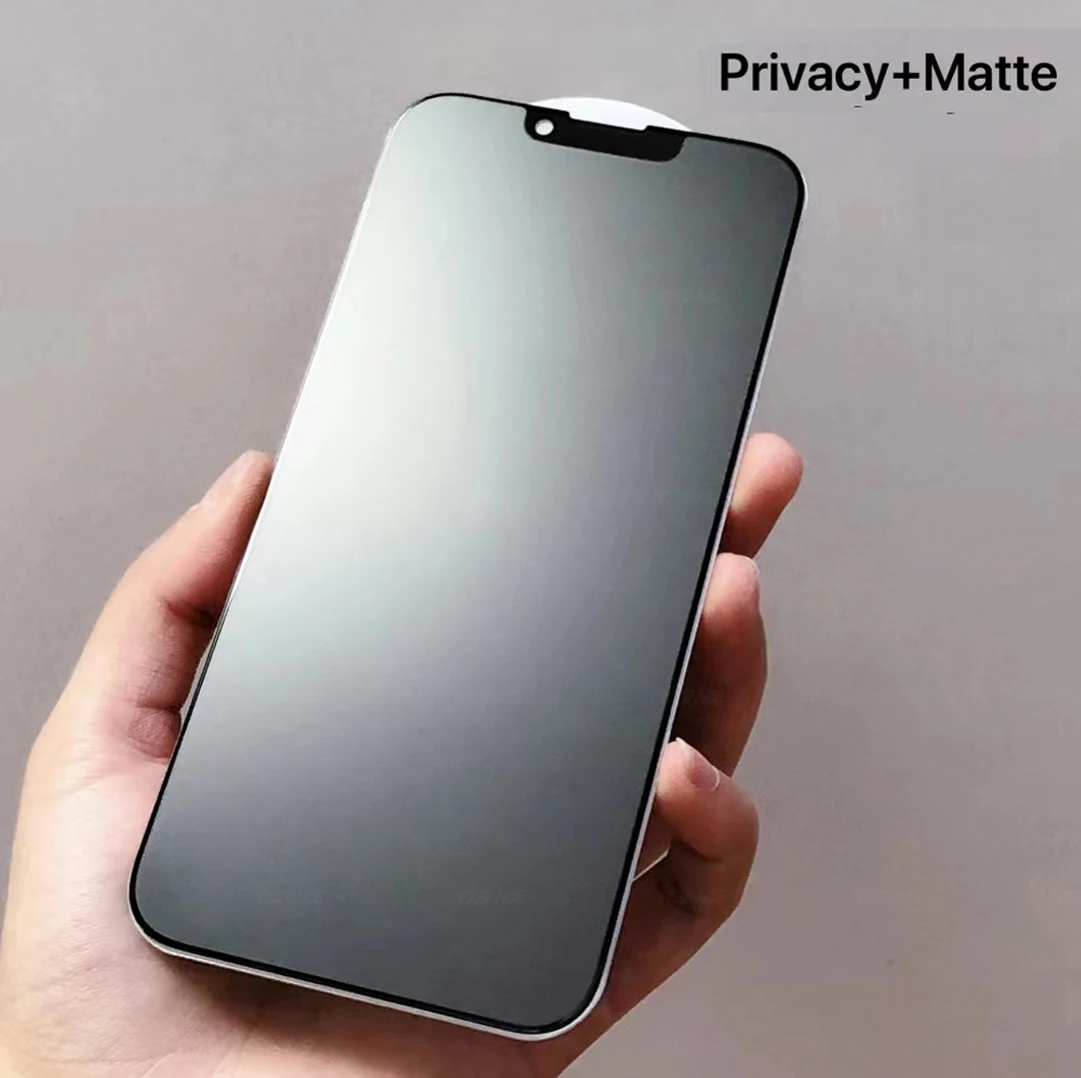 Privacy-Matte-9H-Tempered-Glass-For-iPhone-16-15-14-Plus-13-12-mini-11 ...