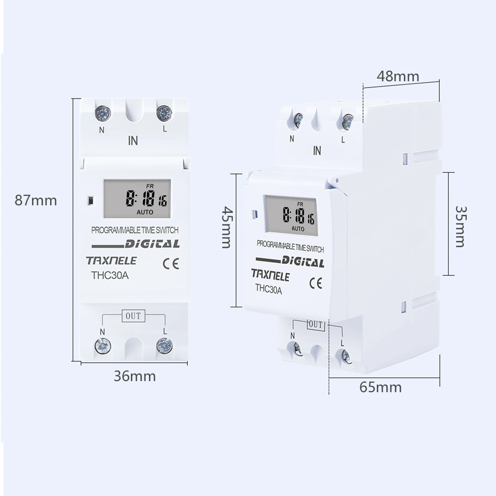 New Type Din Rail 2 Wire Weekly 7 Days Programmable Digital Time Switch Relay Timer Control Ac
