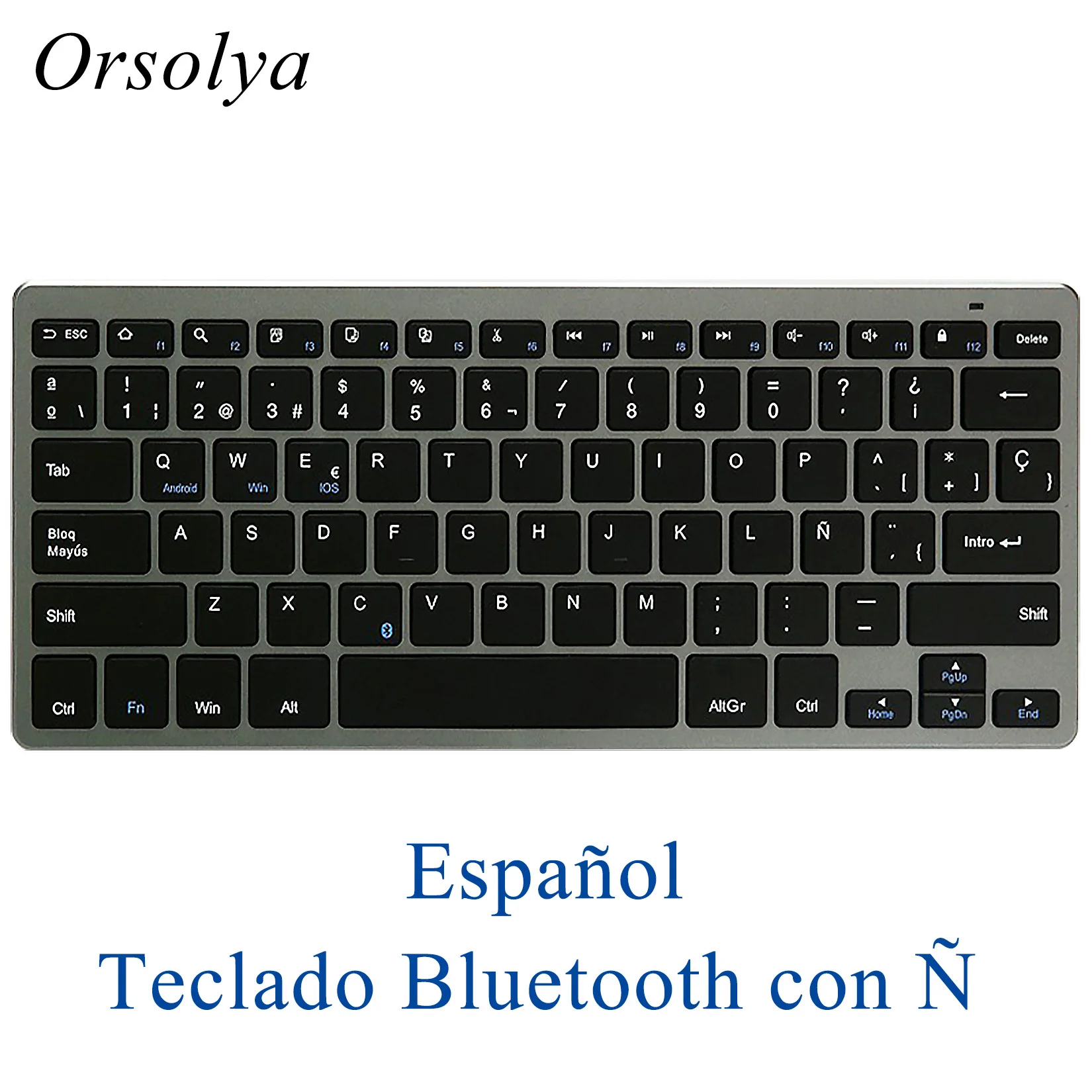 Mini teclado portátil bluetooth, ultra fino, sem fio, para laptop, pc ...