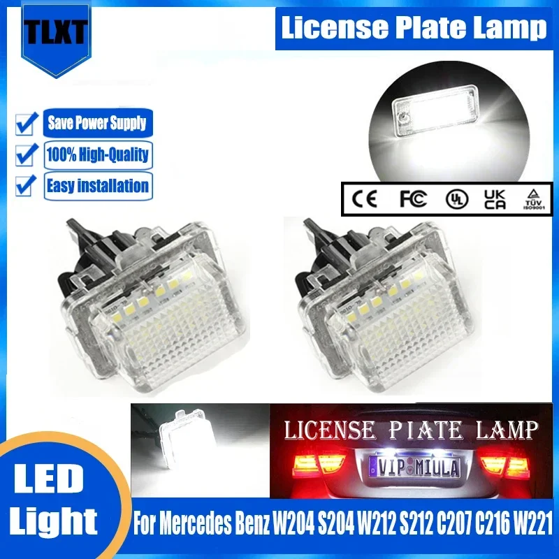 Auto LED License Plate Light For Mercedes Benz W204 S204 W212 S212 C207 ...